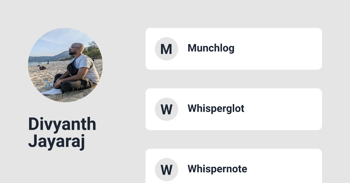 Divyanth Jayaraj | Indie Page