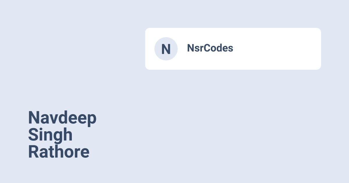 Navdeep Singh Rathore | Indie Page