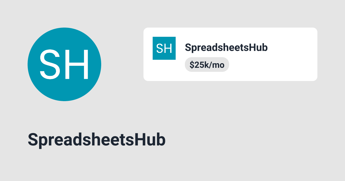 SpreadsheetsHub | Indie Page