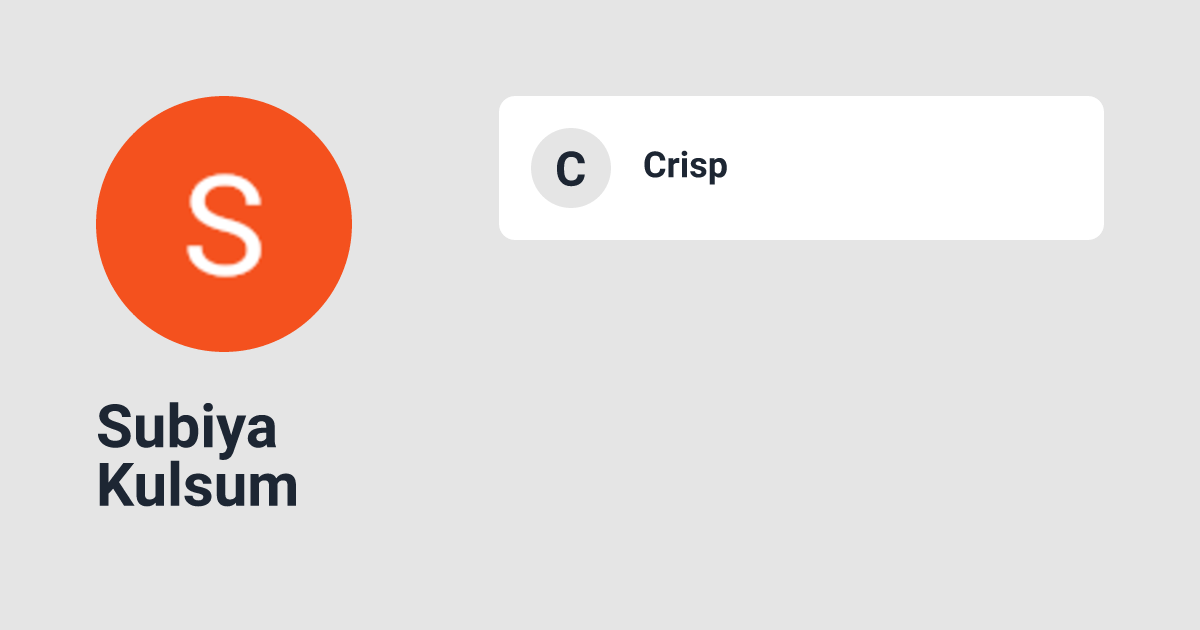 Subiya Kulsum | Indie Page