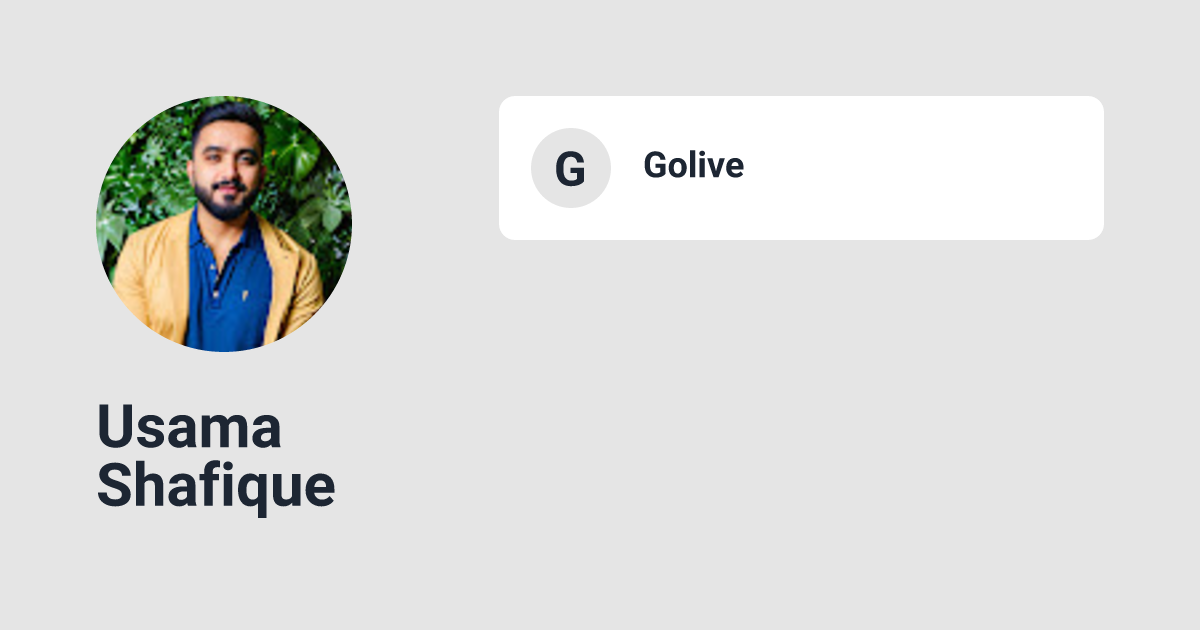 Usama Shafique | Indie Page